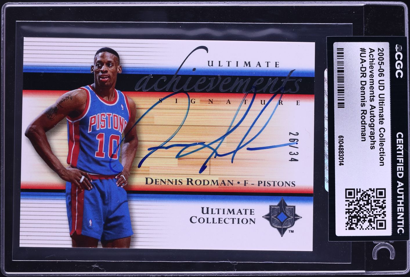 2005 Ultimate Collection Achievements Signature Dennis Rodman AUTO /34 ...