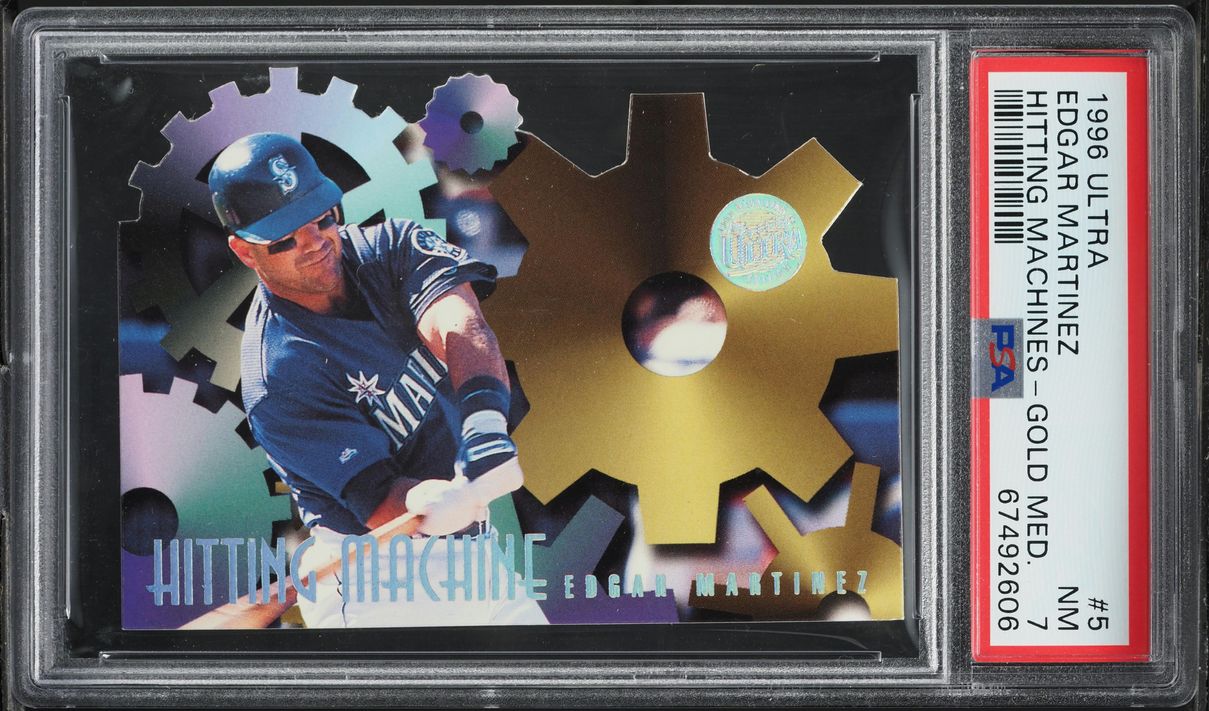 1996 Ultra Hitting Machines Gold Medallion Edgar Martinez #5 PSA 7 NRMT ...