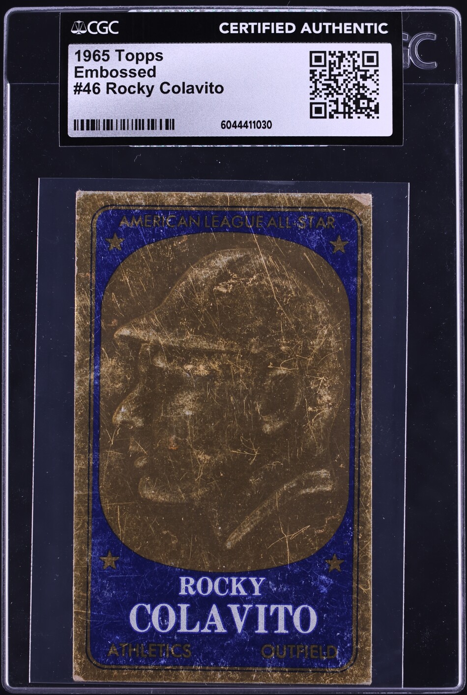 1965 Topps Embossed Rocky Colavito #46 CGC AUTH on Fanatics Collect