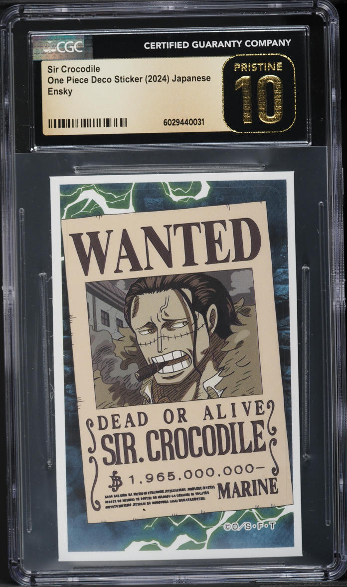 2024 One Piece Japanese Ensky Deco Sticker Sir Crocodile CGC 10 ...