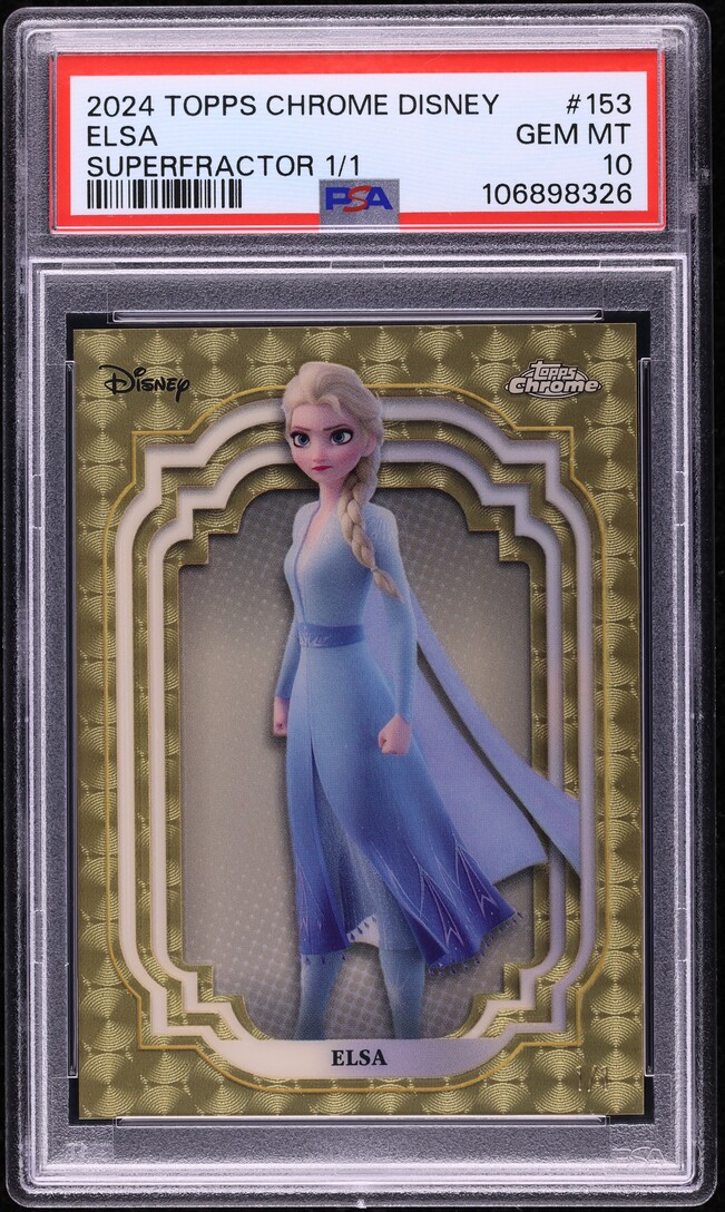 2024 Topps Chrome Disney Superfractor Elsa 1/1 #153 PSA 10 GEM MINT on ...