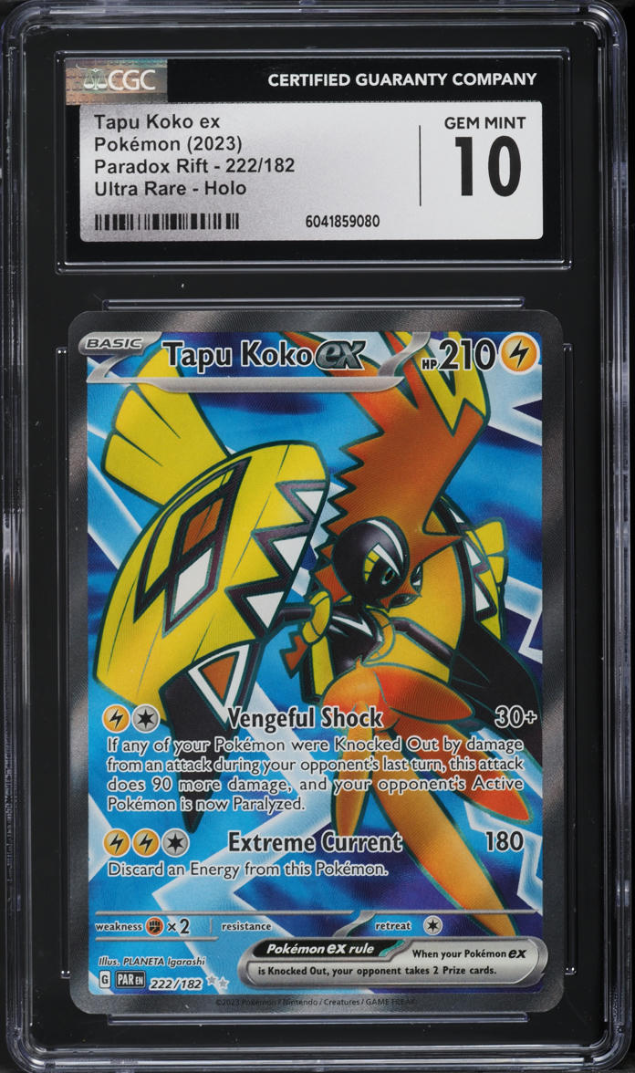 2023 Pokemon Sv Paradox Rift Full Art Tapu Koko Ex 222 Cgc 10 Gem Mint