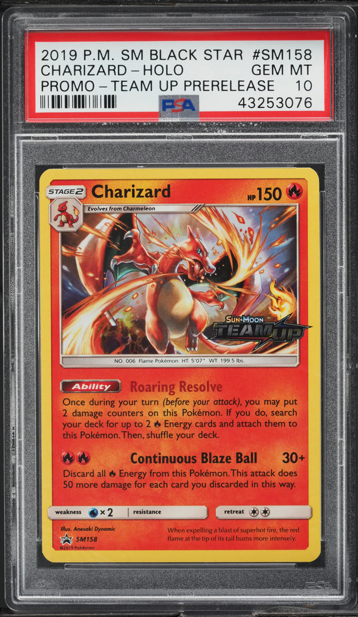 2019 Pokemon SM Black Star Promo Team Up Prerelease Holo Charizard PSA ...