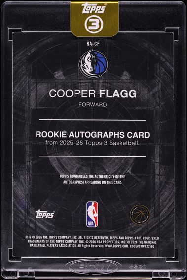 2025 Topps Three Platinum Cooper Flagg ROOKIE AUTO 1/1 #RA-CF on ...