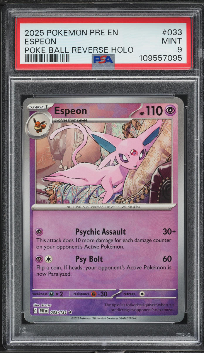 2025 Pokemon SV Prismatic Evolutions Poke Ball Reverse Holo Espeon #33 ...