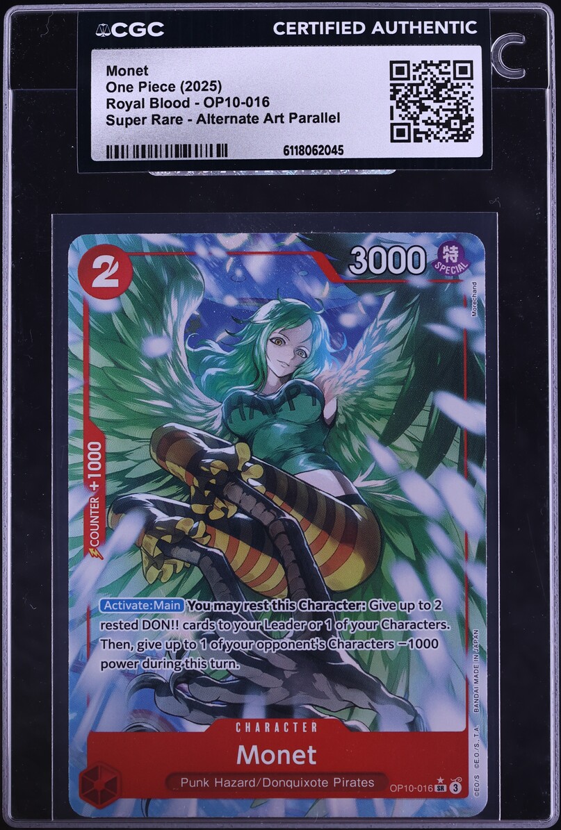 2025 One Piece Royal Blood SR Alt Art Monet #OP10-016 CGC AUTH on ...