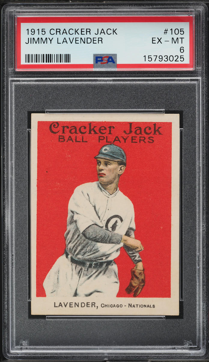 1915 Cracker Jack Jimmy Lavender #105 PSA 6 EXMT on Fanatics Collect