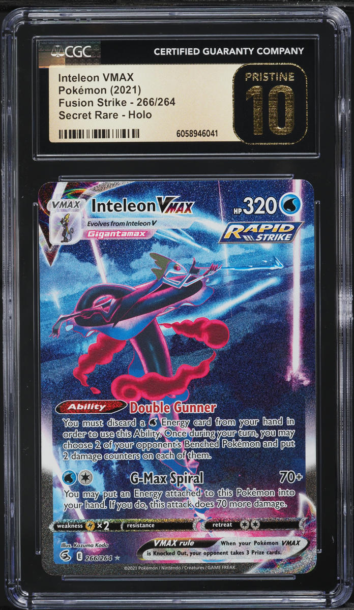2021 Pokemon SWSH Fusion Strike Alt Art Inteleon VMAX #266 CGC 10 ...