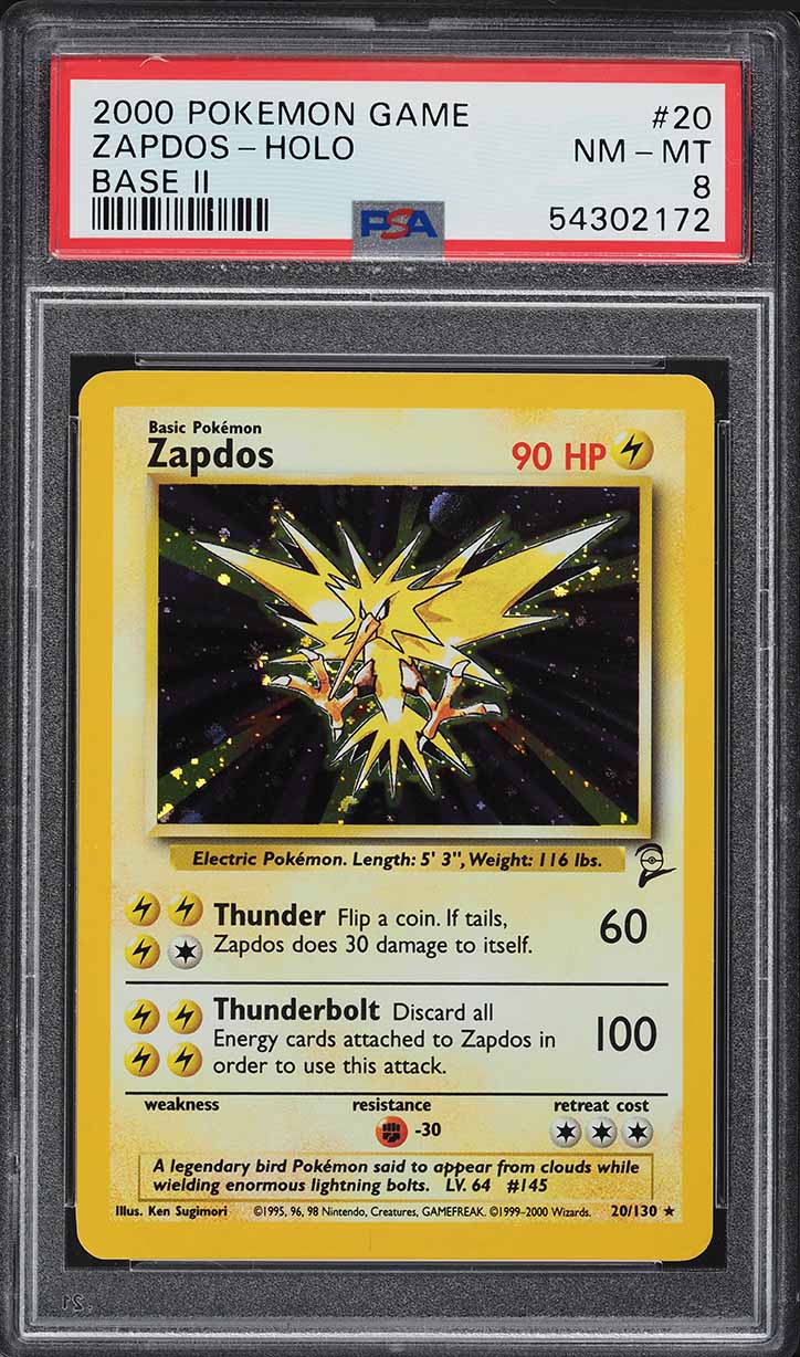 2000 Pokemon Base Set 2 Holo Zapdos #20 PSA 8 NM-MT on Fanatics Collect