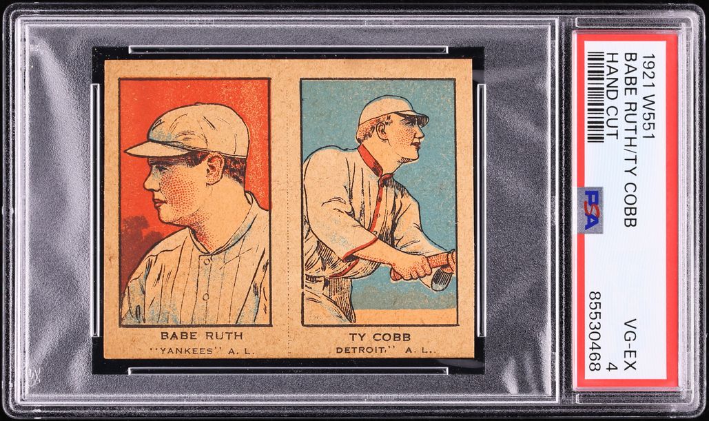 1921 W551 Panel Babe Ruth & Ty Cobb PSA 4 VGEX on Fanatics Collect