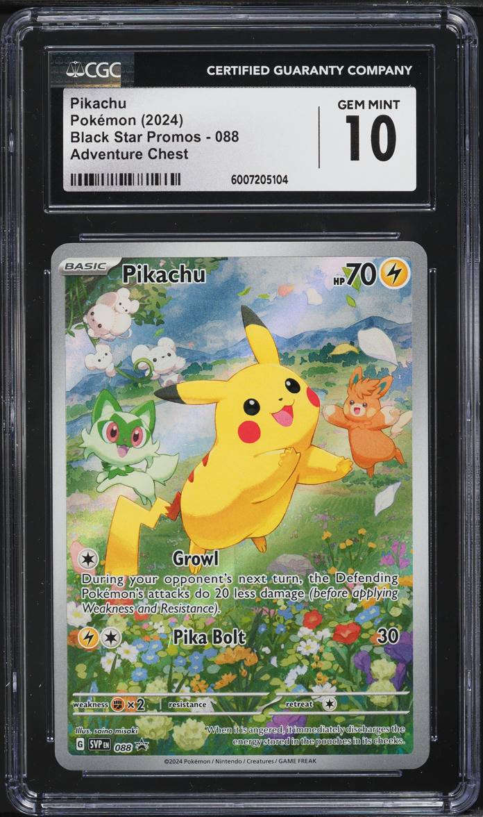 2024 Pokemon SV Black Star Promo Adventure Chest Pikachu #88 CGC 10 GEM ...