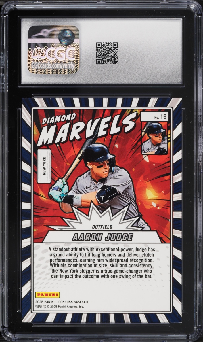 2025 Donruss Diamond Marvels Red Xplosion Aaron Judge /99 #16 CGC 10 ...