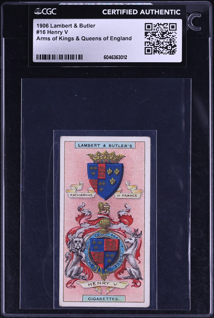 1906 Lambert & Butler Henry V ARMS OF KINGS & QUEENS OF ENGLAND #16 CGC ...