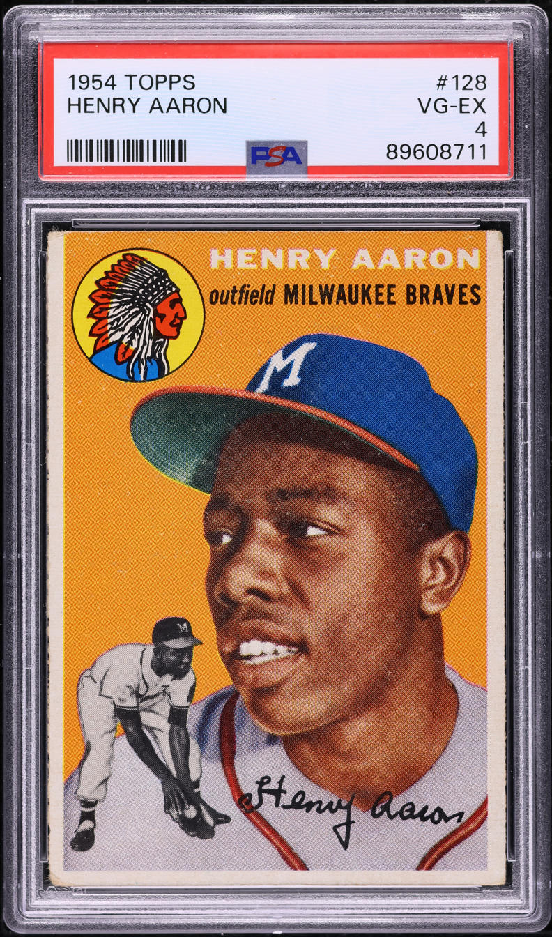 1954 Topps Hank Aaron ROOKIE #128 PSA 4 VGEX on Fanatics Collect