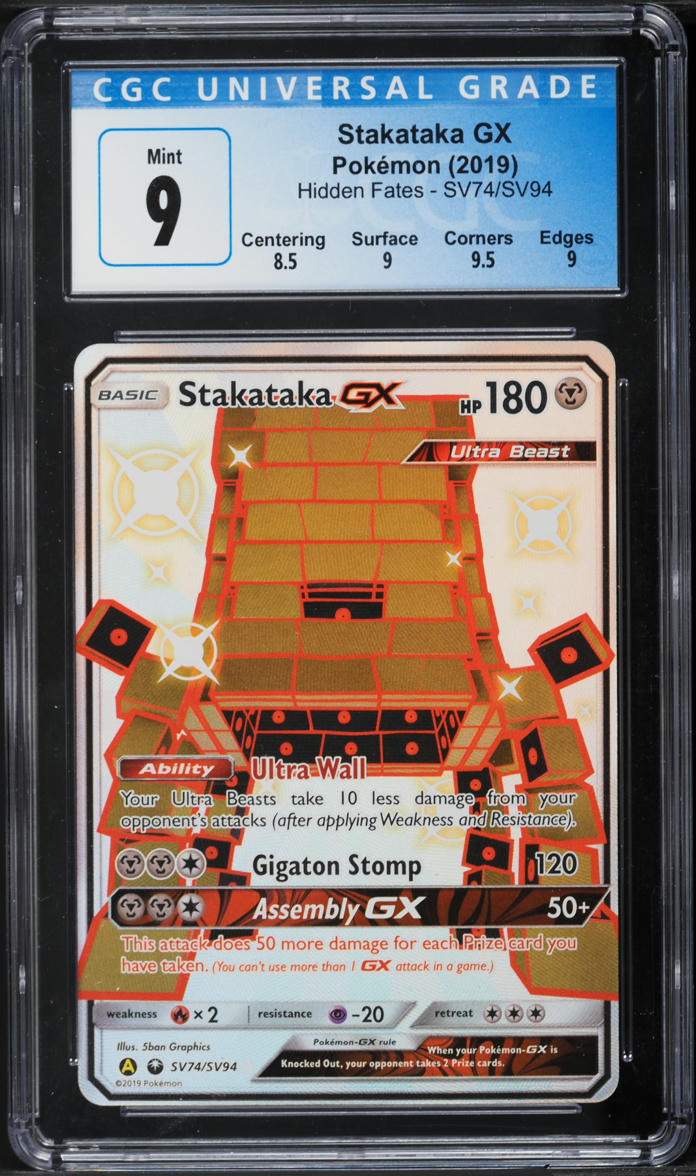 2019 Pokemon SM Hidden Fates Shiny Vault Shiny Stakataka GX #SV74 CGC 9 ...