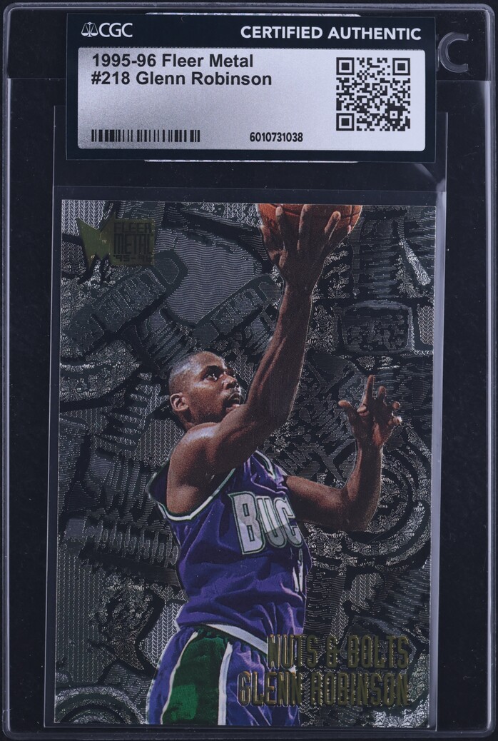 1995 Metal Basketball Glenn Robinson #218 CGC AUTH on Fanatics Collect
