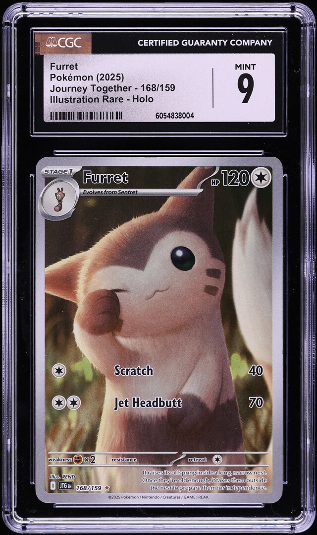 2025 Pokemon Scarlet & Violet Journey Together IR Furret #168 CGC 9 ...