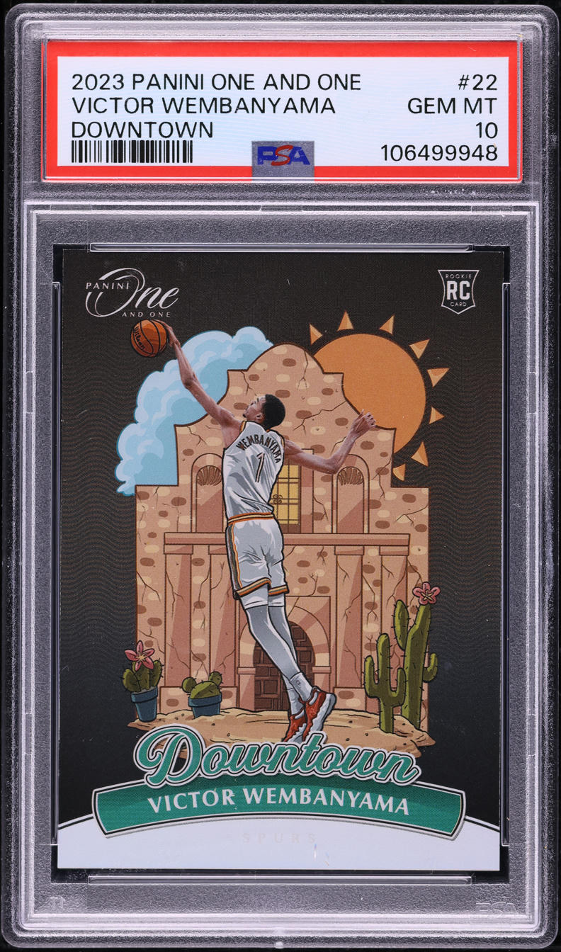 2023 Panini One And One Downtown Victor Wembanyama ROOKIE #22 PSA 10 ...