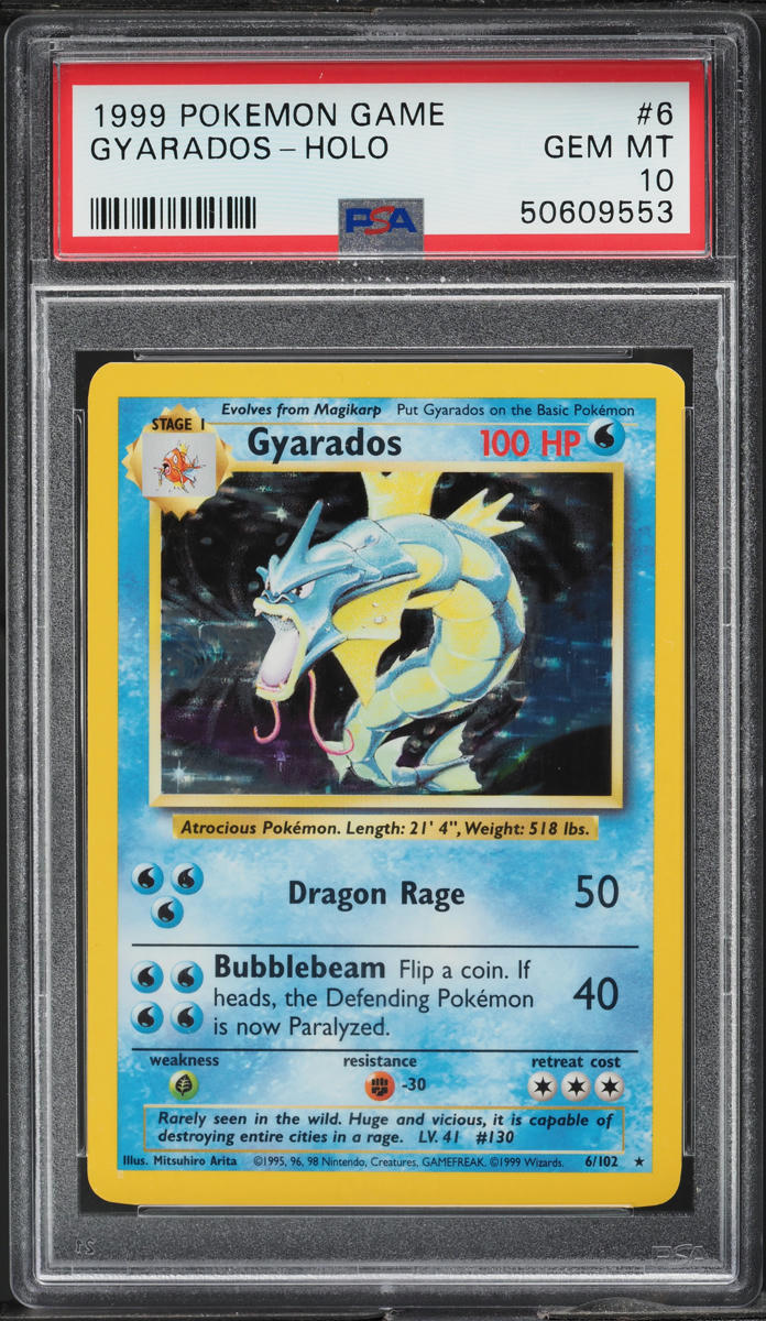 1999 Pokemon Base Set Holo Gyarados #6 PSA 10 GEM MINT on Fanatics Collect