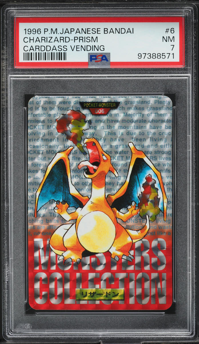 1996 Pokemon Japanese Bandai Carddass Vending Prism Charizard #6 PSA 7 NRMT on Fanatics Collect