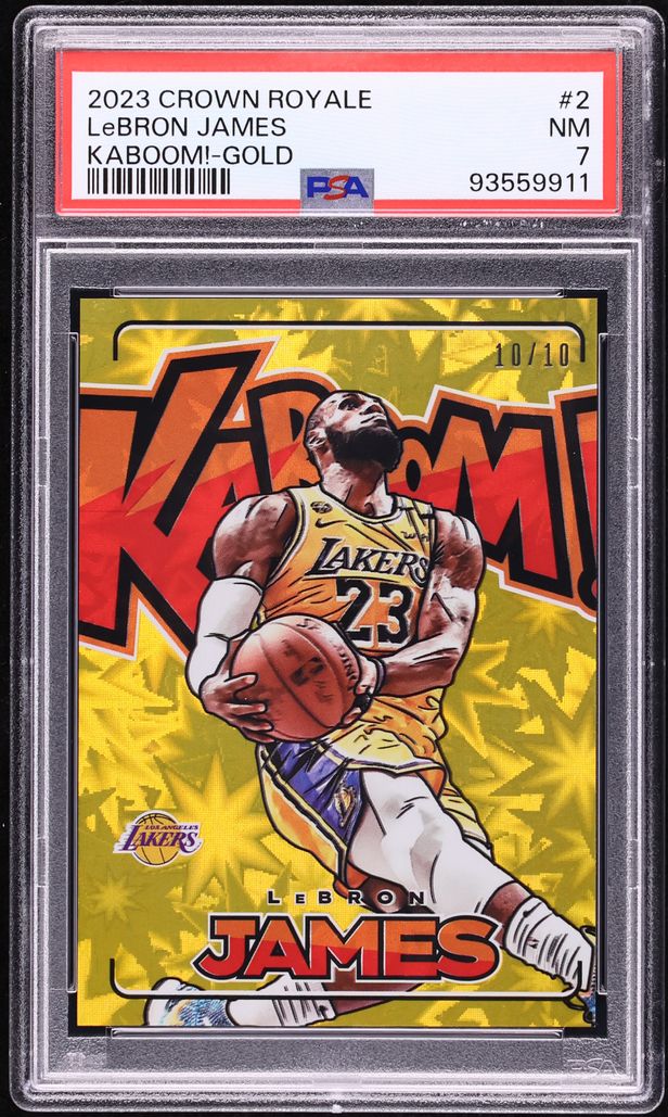 2023 Crown Royale Kaboom! Gold LeBron James 10/10 #2 PSA 7 NRMT on ...