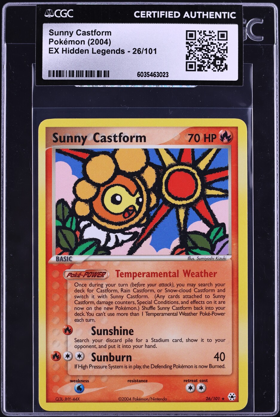 2004 Pokemon EX Hidden Legends Sunny Castform #26 CGC AUTH on Fanatics ...
