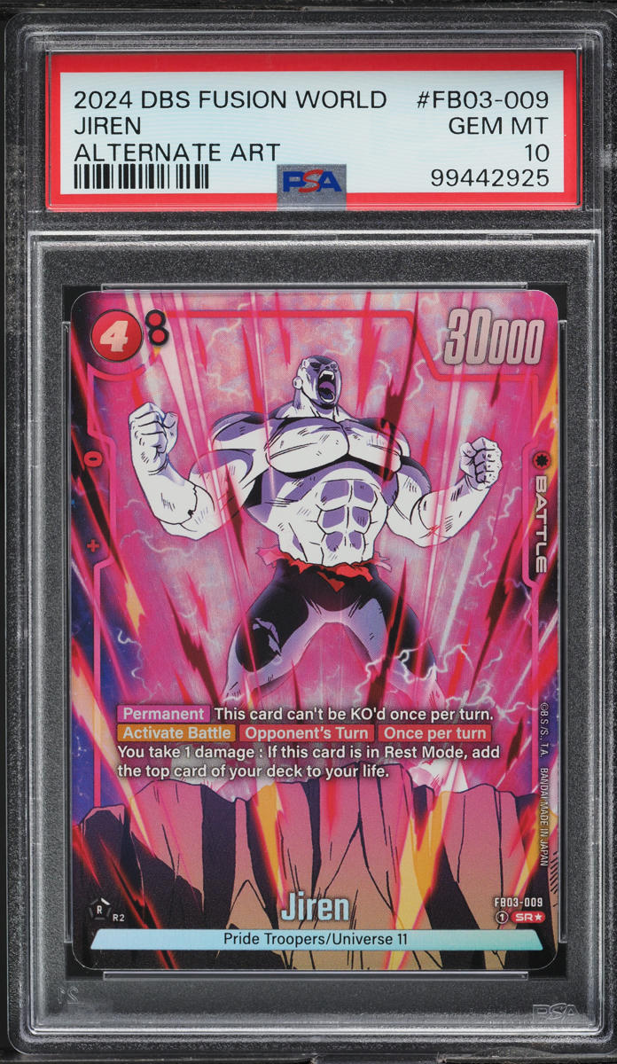2024 Dragon Ball Super Fusion World Raging Roar Alt Art Jiren #FB03-009 PSA 10 on Fanatics Collect
