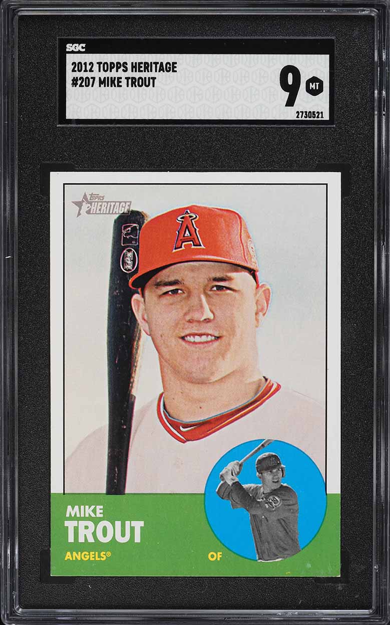2012 Topps Heritage Mike Trout ROOKIE #207 SGC 9 MINT on Fanatics Collect