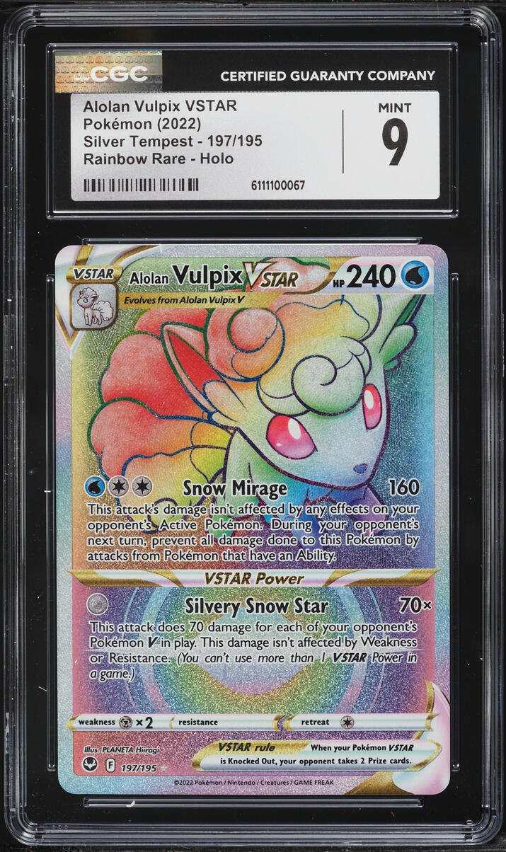 2022 Pokemon Sword & Shield Silver Tempest Rainbow Rare Alolan Vulpix ...