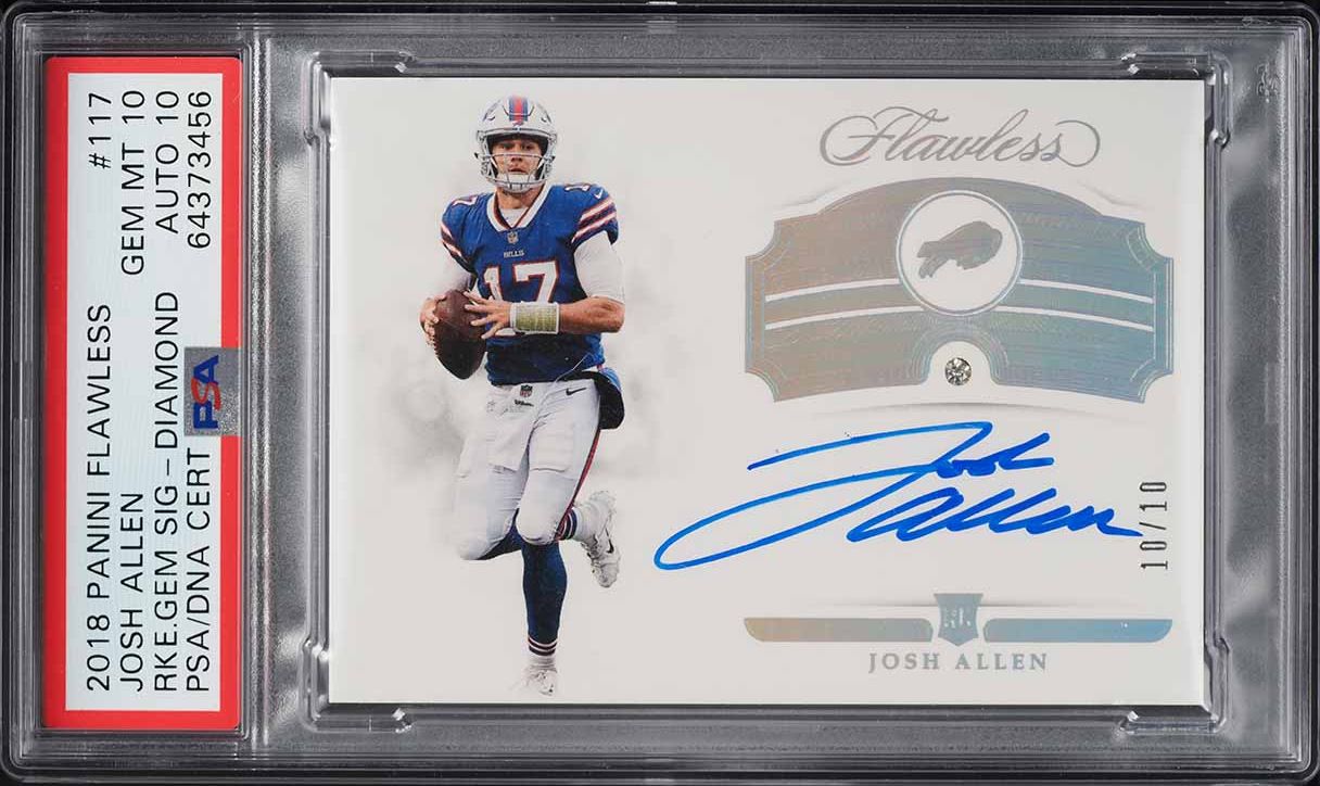 2018 Panini Flawless Diamond Josh Allen ROOKIE AUTO DNA 10 10/10 #117 ...