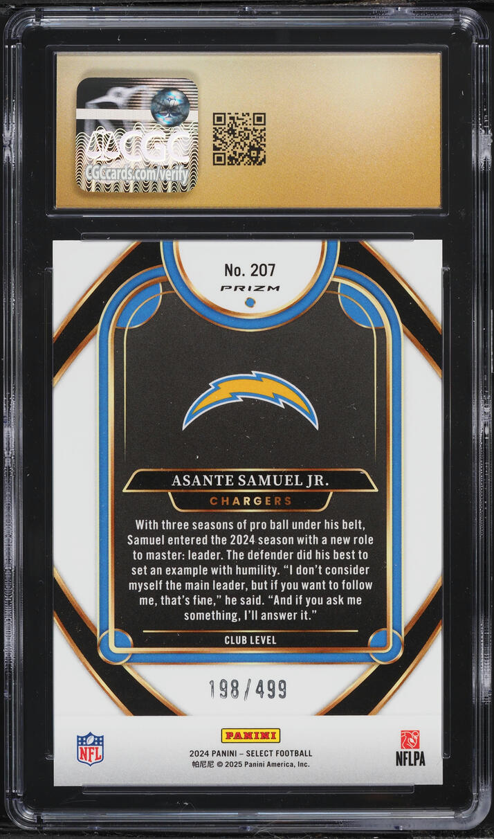 2024 Select Club Level Neon Green Shock Asante Samuel Jr. /499 #207 CGC ...