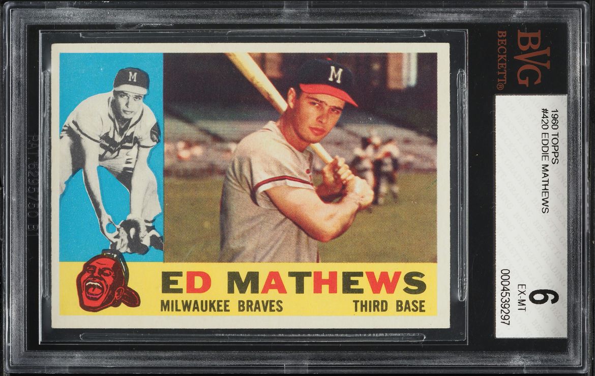 1960 Topps Eddie Mathews #420 BVG 6 EXMT on Fanatics Collect