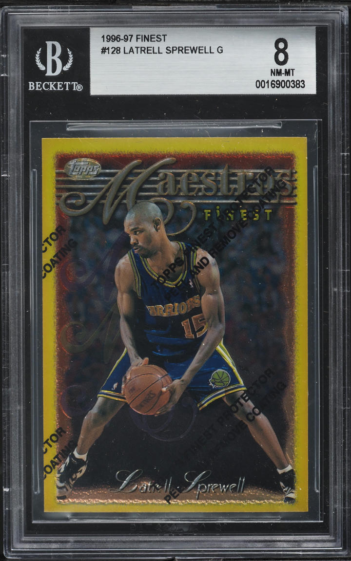 1996 Finest Basketball w/ Coating Latrell Sprewell #128 BGS 8 NM-MT on ...