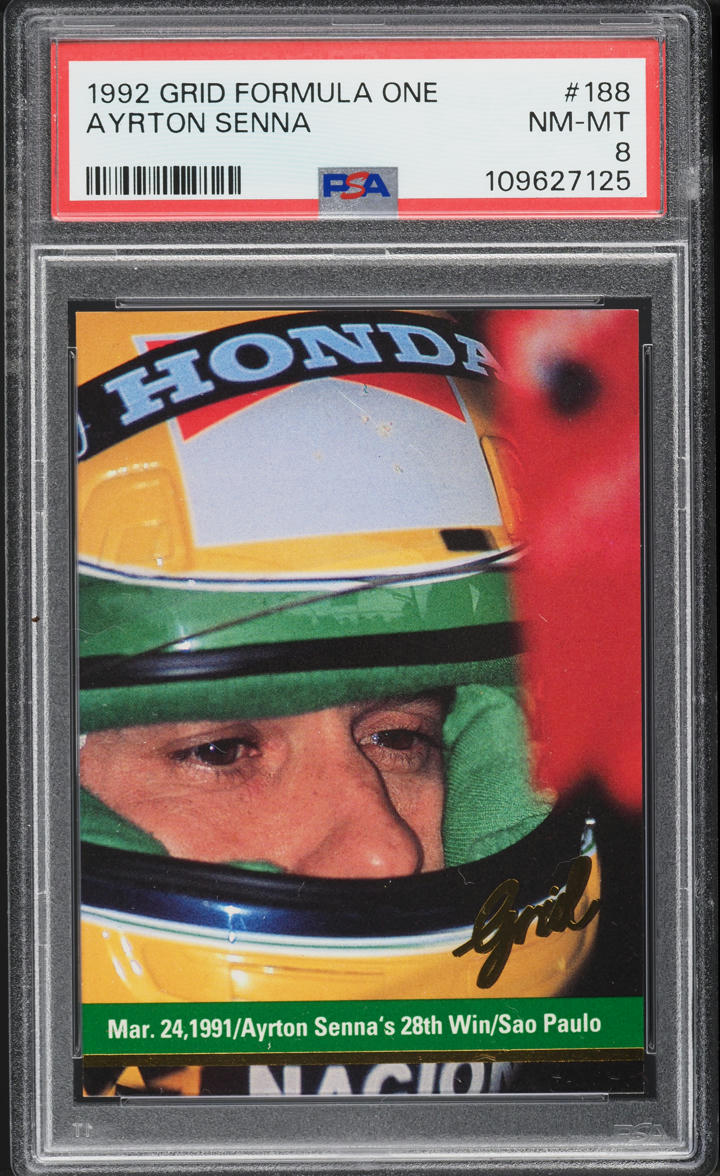 1992 Grid Formula 1 F1 Ayrton Senna #188 PSA 8 NM-MT on Fanatics Collect
