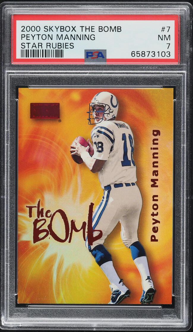 2000 Skybox The Bomb Star Rubies Peyton Manning /50 #7 PSA 7 NRMT on ...