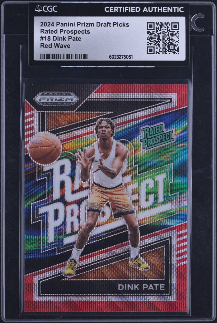2024 Panini Prizm Draft Picks Red Wave Dink Pate ROOKIE #18 CGC AUTH on ...