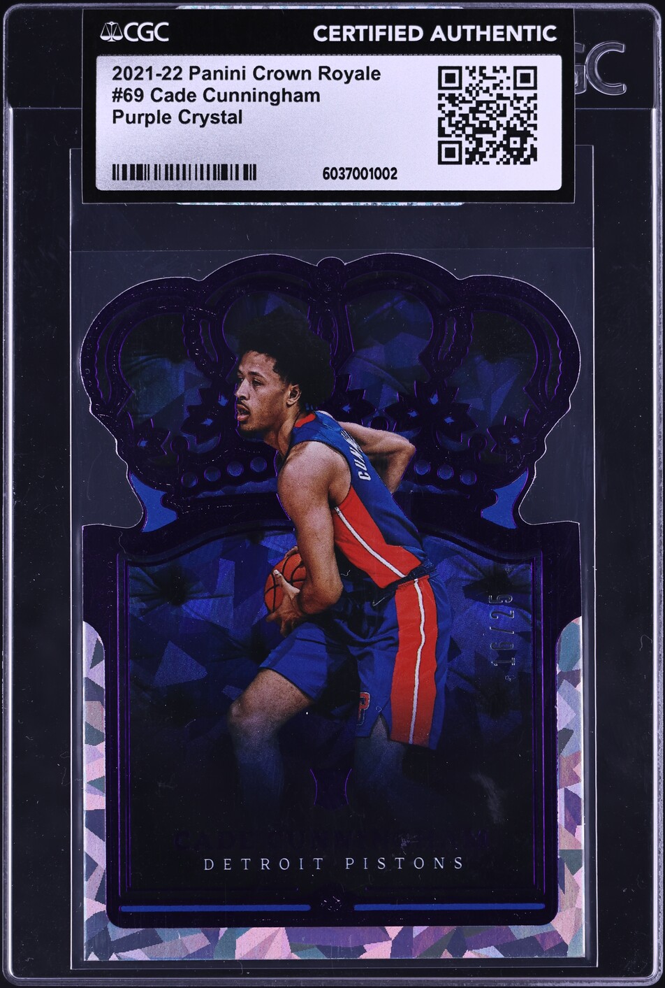 2021 Crown Royale Purple Crystal Cade Cunningham ROOKIE /25 #69 CGC ...