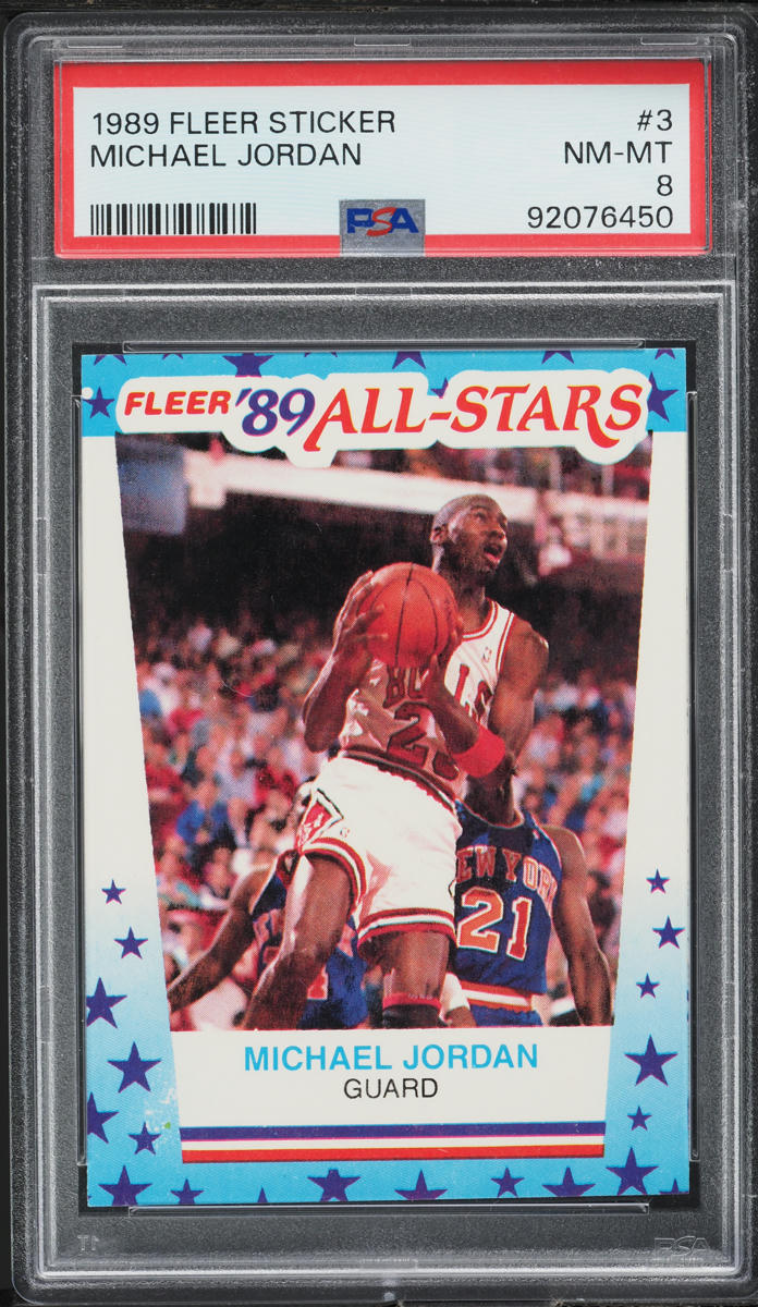 1989 Fleer Sticker Michael Jordan #3 PSA 8 NM-MT on Fanatics Collect