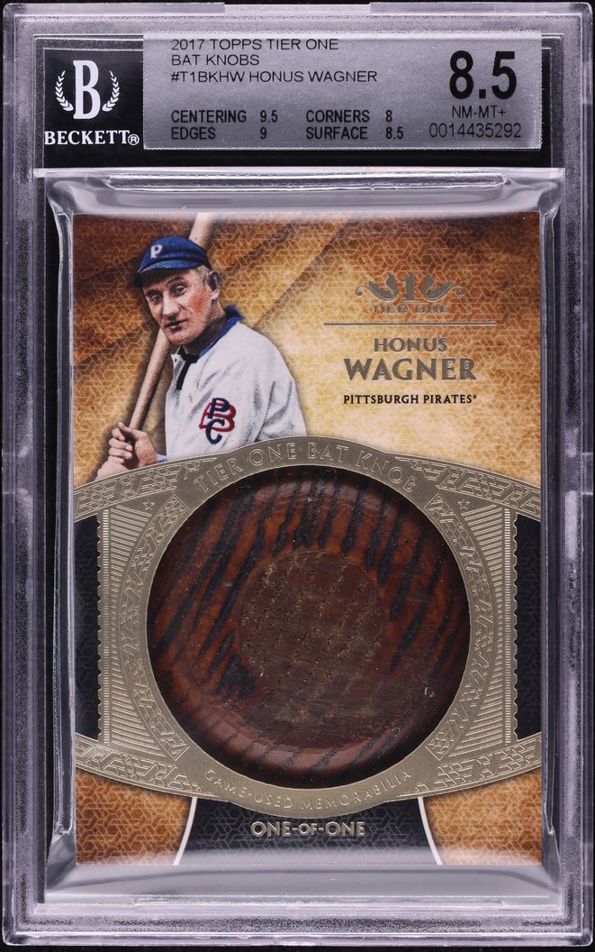 2017 Topps Tier One Bat Knob Relic Honus Wagner 1/1 #T1BK-HW BGS 8.5 NM ...