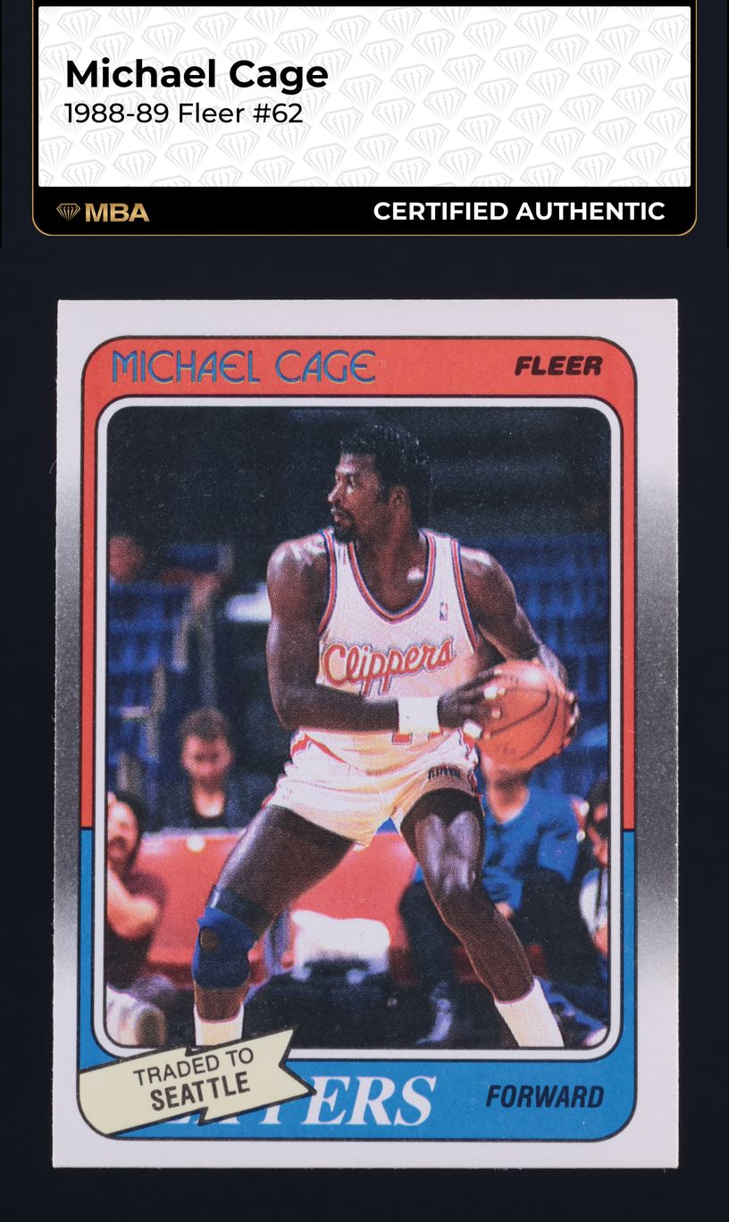 1988 Fleer Basketball Michael Cage #62 MBA AUTH on Fanatics Collect