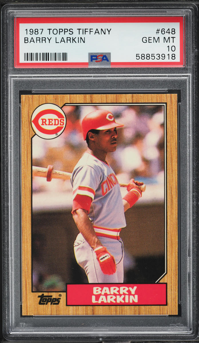 1987 Topps Tiffany Barry Larkin ROOKIE #648 PSA 10 GEM MINT on Fanatics ...