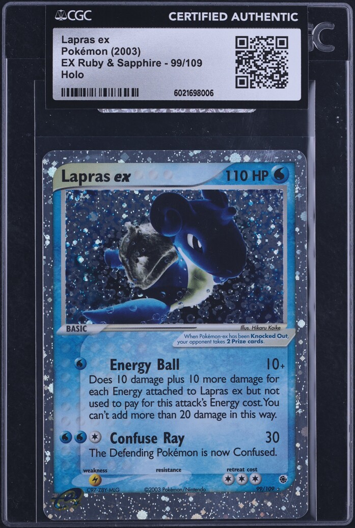 2003 Pokemon EX Ruby & Sapphire Holo Lapras ex #99 CGC AUTH on Fanatics ...
