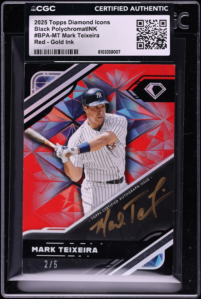 2025 Topps Diamond Icons Black PolychromatINK Red Gold Ink Mark ...