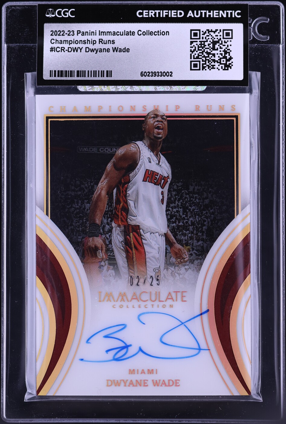 2022 Immaculate Collection Championship Runs Dwyane Wade AUTO /25 CGC ...
