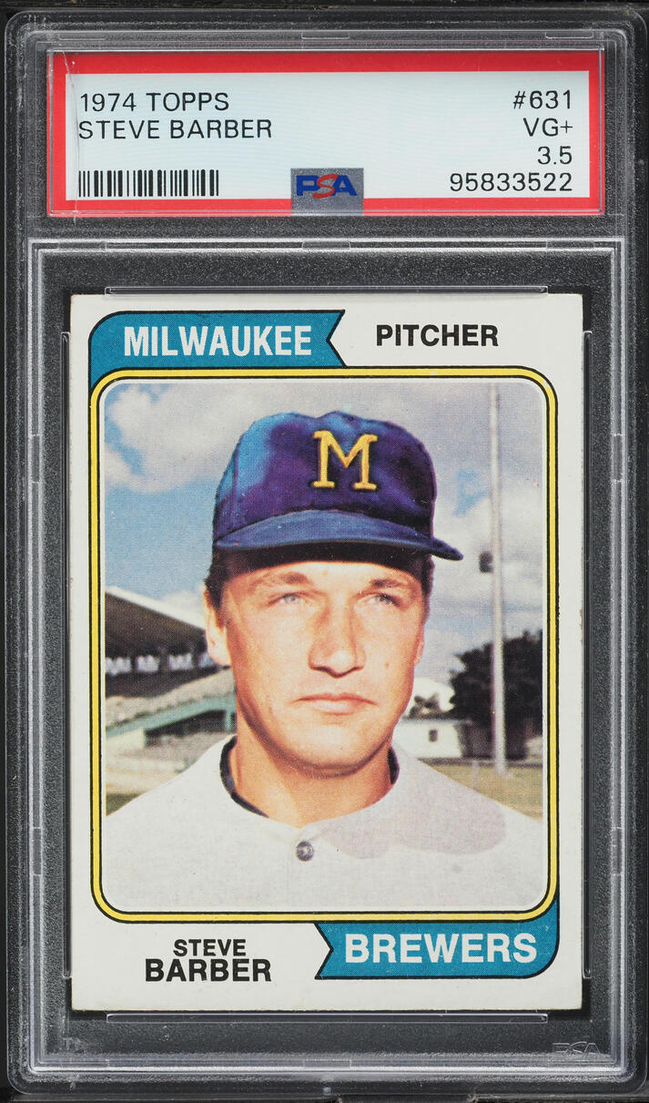 1974 Topps Steve Barber #631 PSA 3.5 VG+ on Fanatics Collect