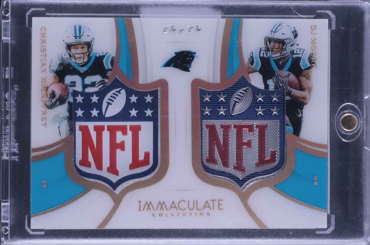 2019 Immaculate Christian McCaffrey DJ Moore NFL SHIELD PATCH 1/1 CGC ...