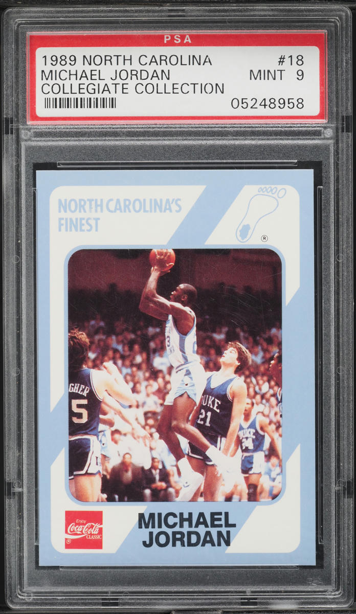 1989 Collegiate Collection North Carolina Michael Jordan #18 PSA 9 MINT ...