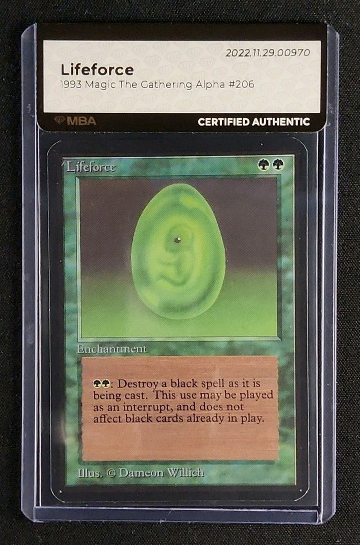 1993 Magic The Gathering MTG Alpha Lifeforce MBA AUTH on Fanatics Collect
