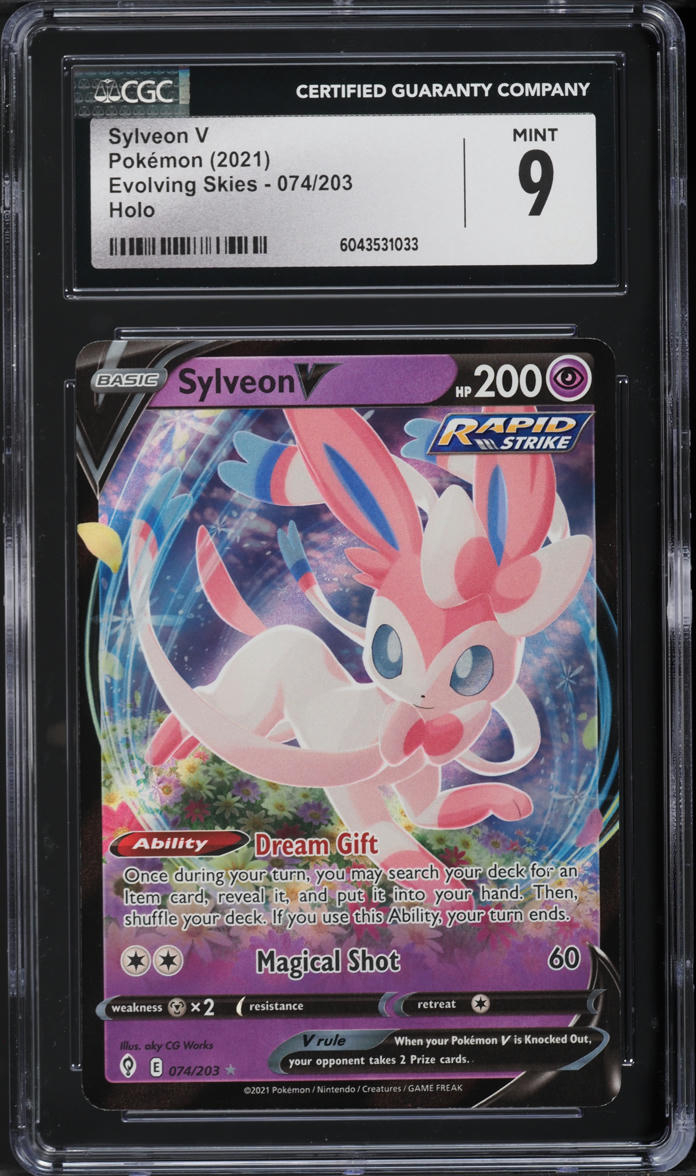 2021 Pokemon Sword & Shield Evolving Skies Holo Sylveon V #074 CGC 9 MINT on Fanatics Collect