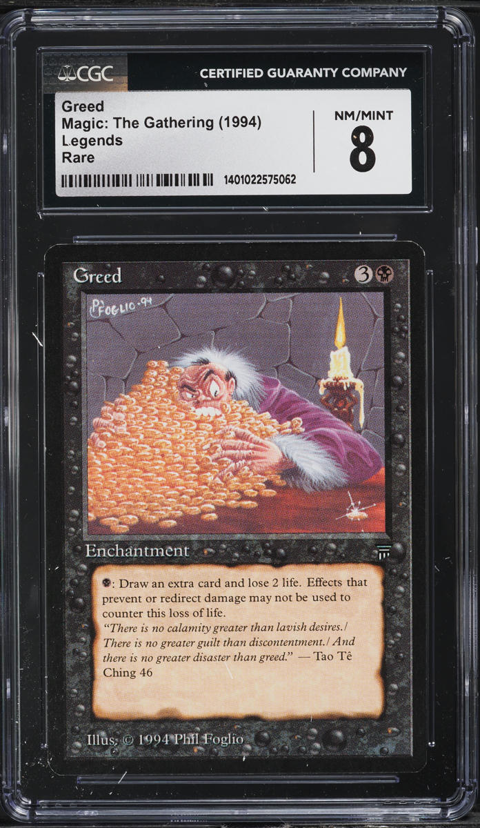 1994 Magic The Gathering MTG Legends Greed CGC 8 NM-MT on Fanatics Collect
